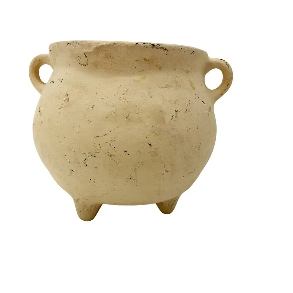 unknown | Accents | Vintage Cauldron Pot Planter Creamcolored Matte ...
